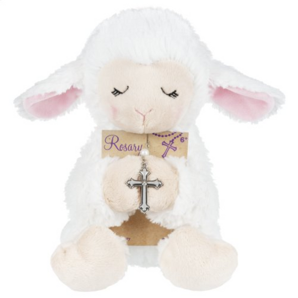 Ganz Christening Plush Lamb with Rosary Beads Cross – Kristin's Great Finds